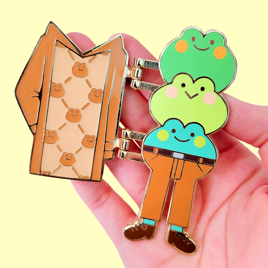 Trenchcoat Frog Enamel Pin – Giraffalope
